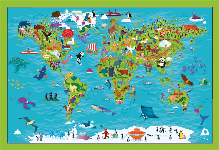 Personalised Children's Picture Map of Asia - Cosmographics Ltd
