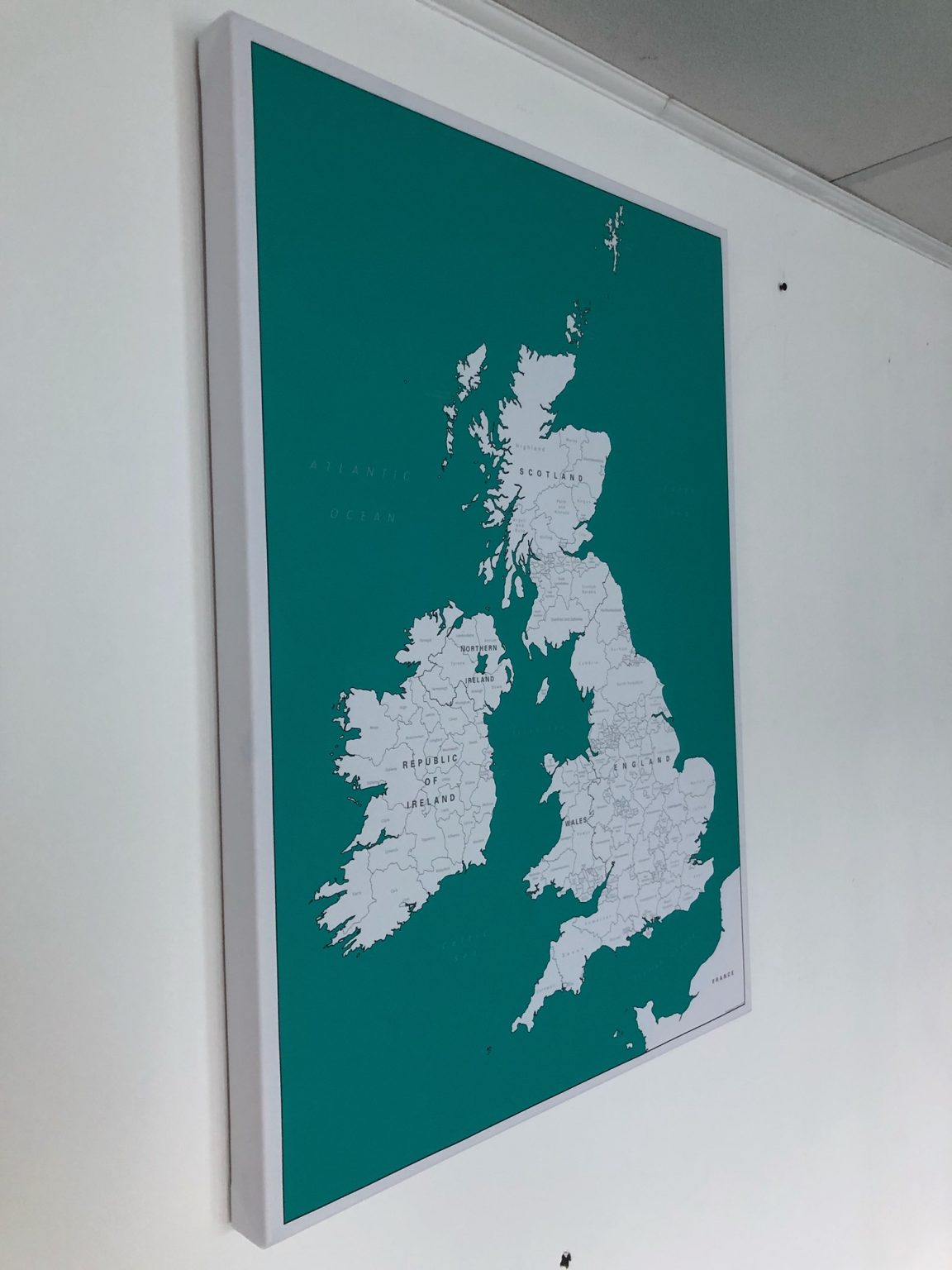 Canvas British Isles Map in different colours - Cosmographics Ltd