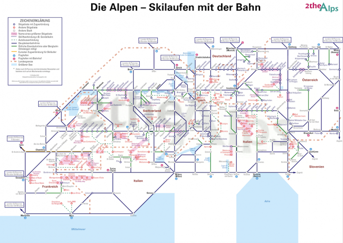 The Alps-Skiing by Train (download) - German edition - Cosmographics Ltd